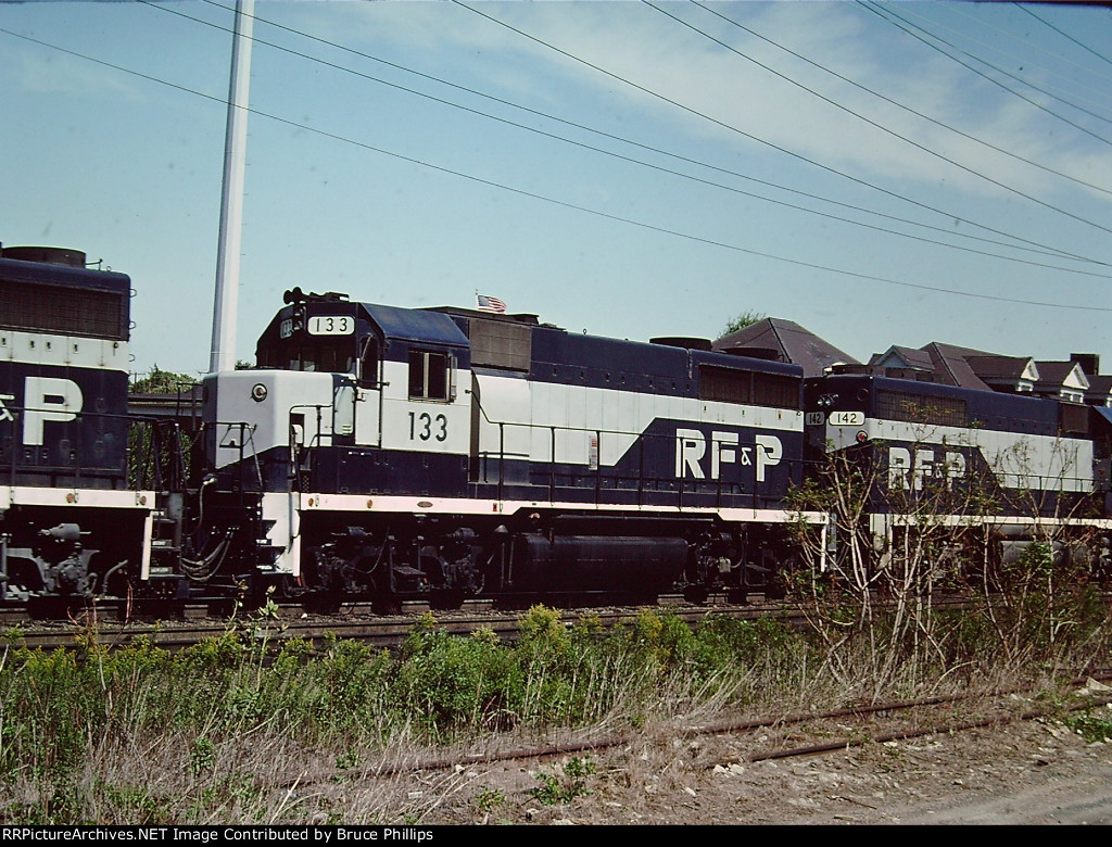 RF&P GP35 #133 in middle of consist on southbound freight